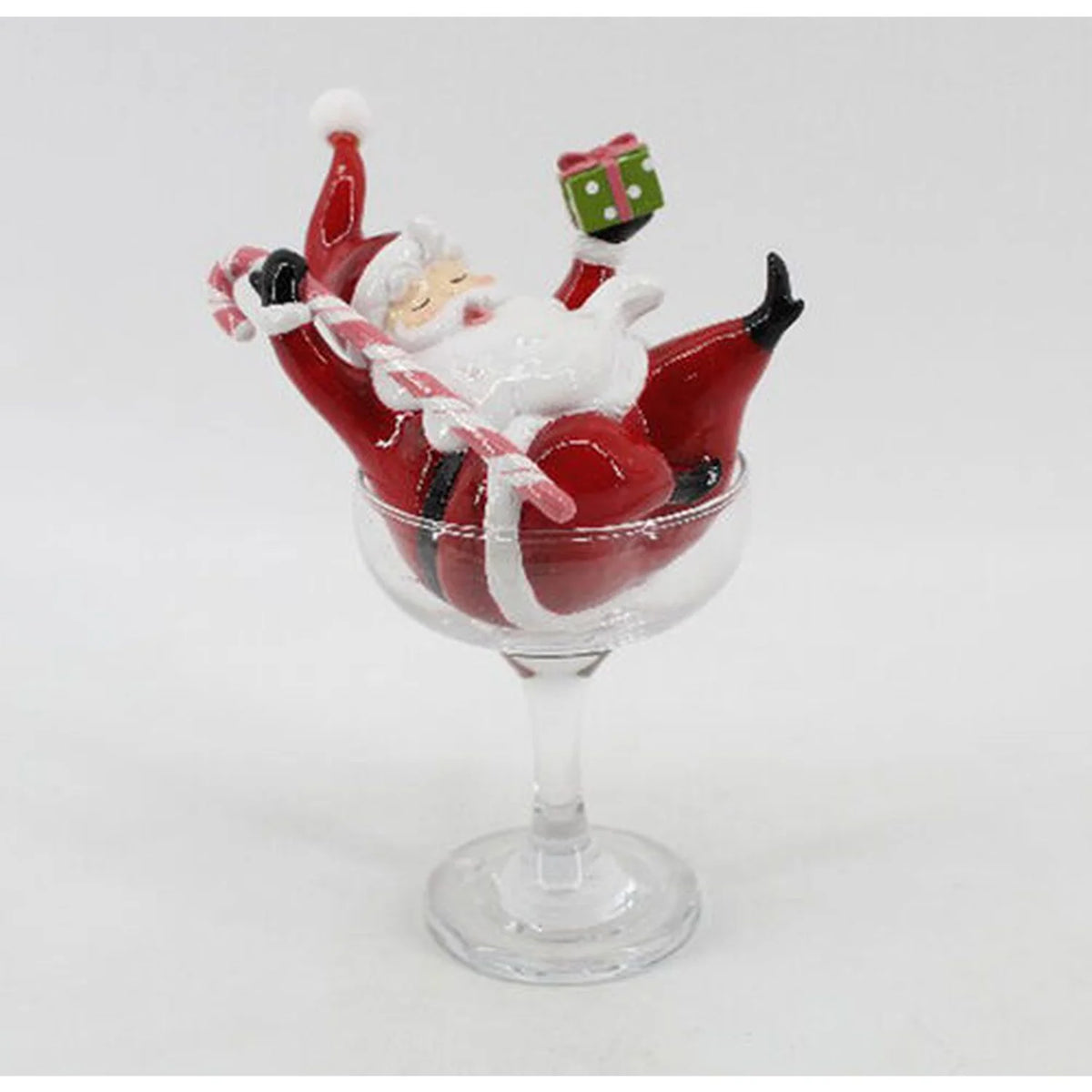 Retro Santa In Martini Glass Peace Of Mind Designs