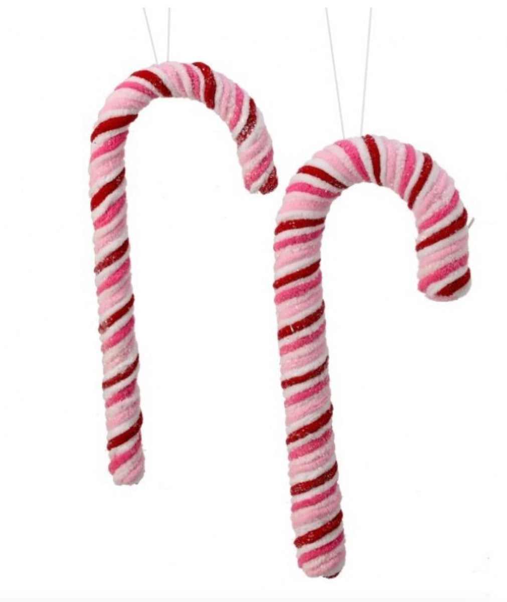 Chenille Sweets Candy Cane Set of 2 Ornaments – Peace of Mind Designs