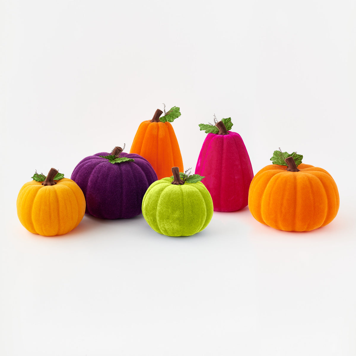 Flocked Pumpkin with Leaves – Peace of Mind Designs